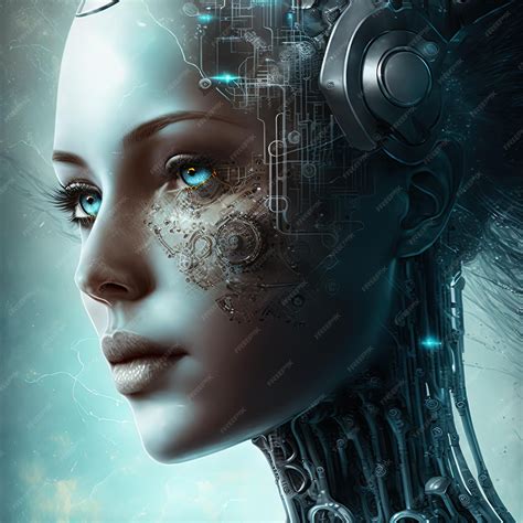 premium photo female humanoid robot with artificial intelligence
