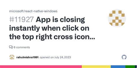 App Is Closing Instantly When Click On The Top Right Cross Icon Without