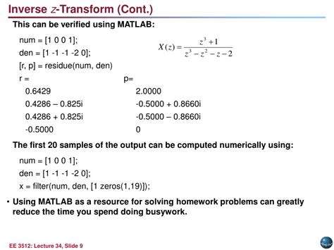 PPT LECTURE PROPERTIES OF THE Z TRANSFORM AND THE INVERSE Z TRANSFORM PowerPoint