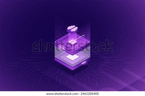 Machine Learning Ai Technology Illustrated Futuristic Stock Vector