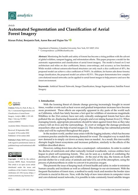 Pdf Automated Segmentation And Classification Of Aerial Forest Imagery