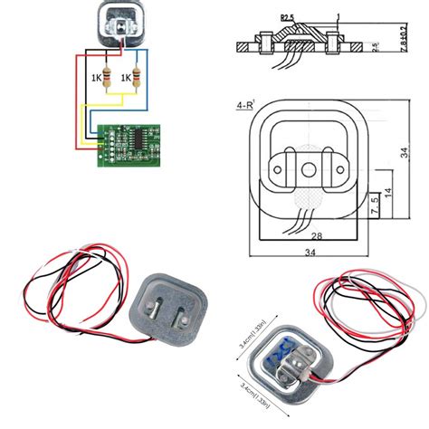 Buy Diymalls 4pcs Load Cell 50kg Weight Sensor Half Bridge Human Body