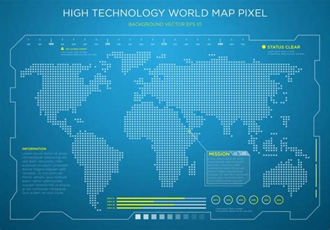 Premium Vector High Tech World Map Digital Interface Background