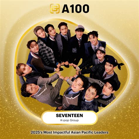 세븐틴 美서 영향력 있는 아시아 100인 선정…k 팝 그룹 유일