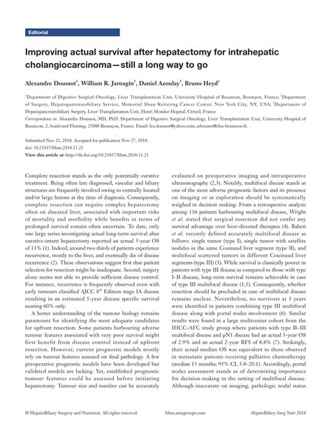 Pdf Improving Actual Survival After Hepatectomy For Intrahepatic Cholangiocarcinoma Still A Pdf Improving Actual Survival After Hepatectomy For Intrahepatic Cholangiocarcinoma Still A