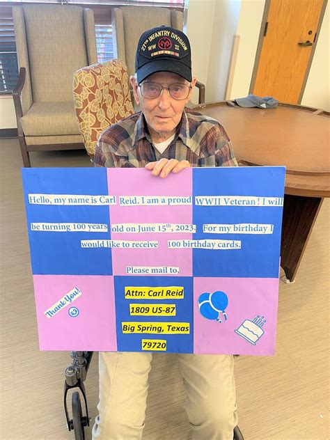 Veteran Requests 100 Birthday Cards For 100th Birthday News