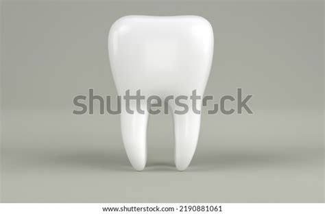 3d White Isolated Tooth On Grey Stock Illustration 2190881061