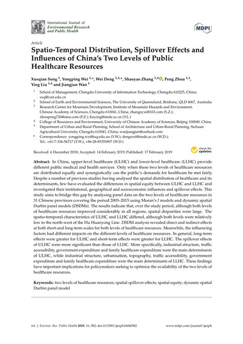 Pdf Spatio Temporal Distribution Spillover Effects And Influences Of