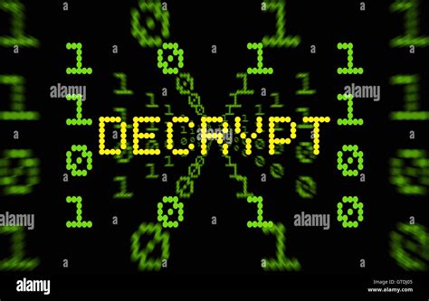 Word Decrypt Surrounded By Digits On Dark Background Stock Photo Alamy