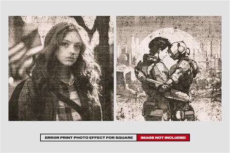 Premium Psd Error Print Photo Effect For Square