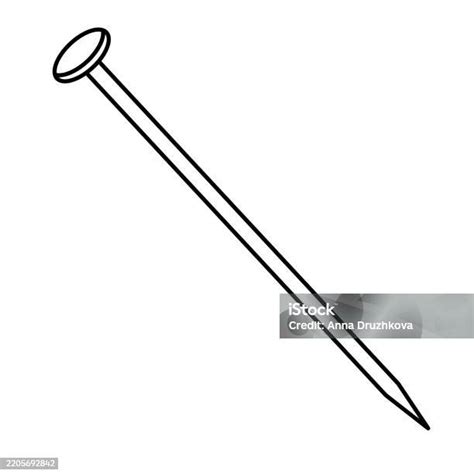 손으로 그린 낙서 손톱 벡터 일러스트 레이 션 검은 윤곽선 가정용 장비에 대한 스톡 벡터 아트 및 기타 이미지 가정용 장비