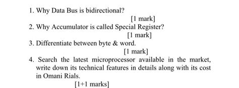 Solved Why Data Bus Is Bidirectional Mark Why Chegg Com