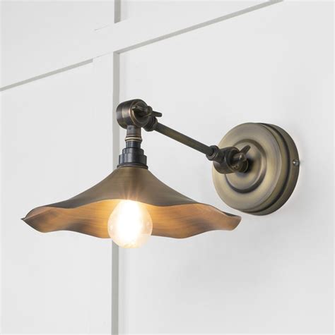 Antique Brass Wall Light Handmade Flora From The Anvil