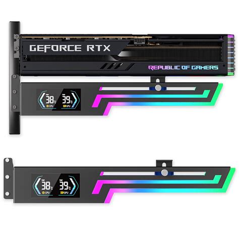 Gscoler Argb Gpu Support Bracket With Cpu And Gpu Temp Display Universal