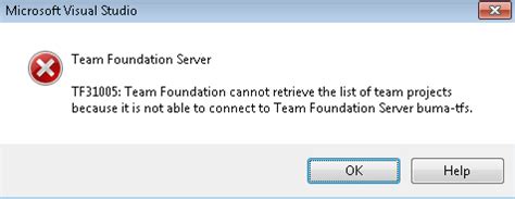 TF Unable To Connect To This Team Foundation Server