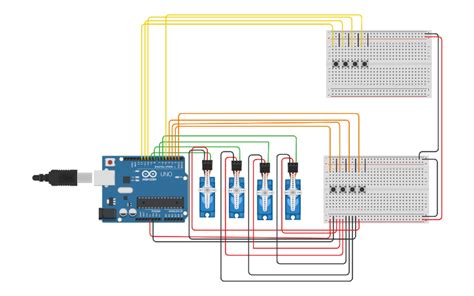 Circuit Design Controle Bidirecional Do Micro Servo Tinkercad
