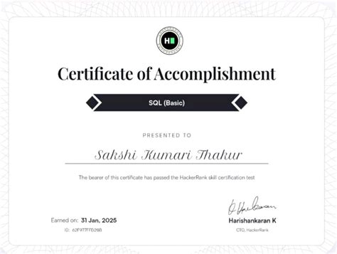 Sql Certification Hackerrank Learning Datamanagement Sakshi