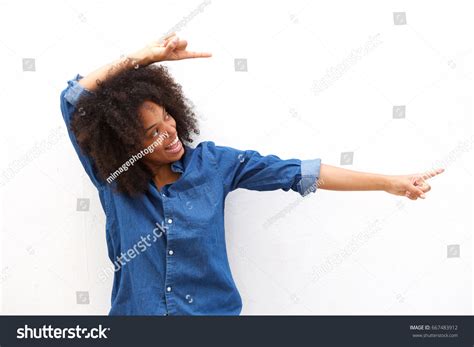 Excited Lady Pointing Side Over Royalty Free Licensable Stock Photos Shutterstock