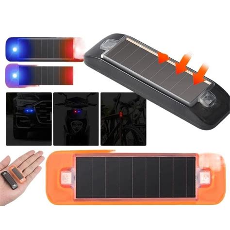 1pcs Led Solar Power Car Warning Light Night Security Simulated Alarm