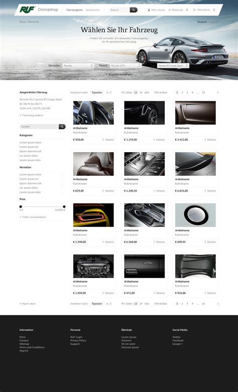 RUF Onlineshop Concept on Behance