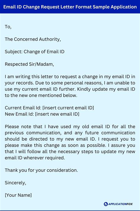 5 Application For Update Email Id In Bank Account