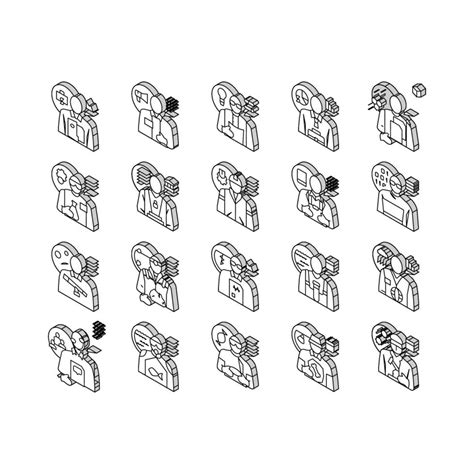 scientist laboratory lab science isometric icons set vector 39839534