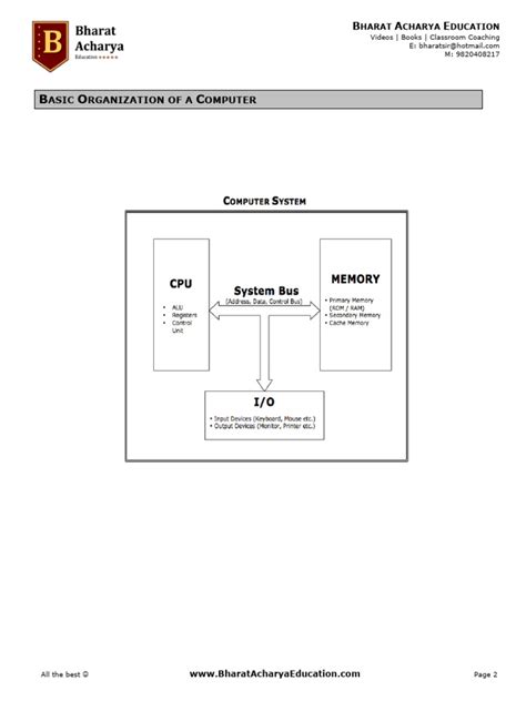 1 Coa Introduction Pdf Random Access Memory Central Processing Unit