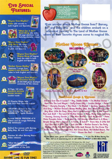 Barneys Rhyme Time Rhythm On Dvd Movie