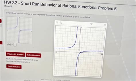 Solved Hw Short Run Behavior Of Rational Functions Chegg