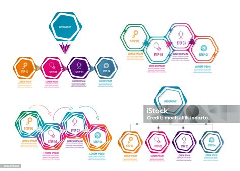 워크플로 프로세스 현대 개념 디자인 벡터와 프레 젠 테이 션에 대 한 크리에이 티브 타임 라인 Infographic 템플릿 요소 그래프에 대한 스톡 벡터 아트 및 기타