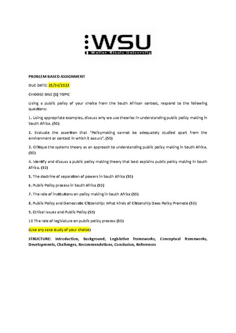 1st Problem Based Assignment Assessment Method Problem Based