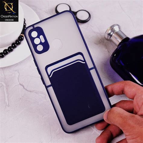 Tecno Spark 7 Cover Blue Translucent Camera Protection Soft Border