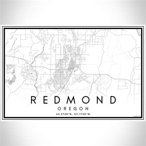 Redmond Oregon Map Print In Classic — Jace Maps