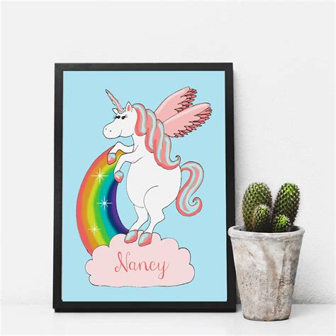 Personalised Unicorn Print By Giddy Kipper