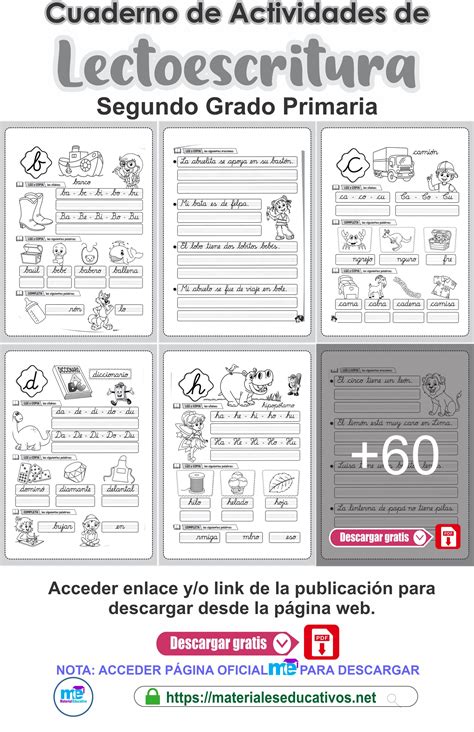 Cuaderno de Actividades de Lectoescritura 2 Primaria 60 PÁG