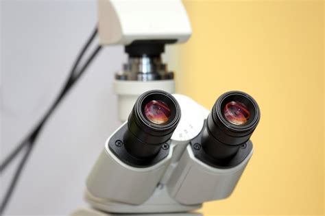 Premium Photo Microscope For Medical Research Closeup