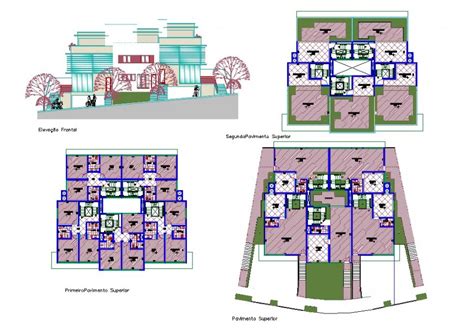 Plan And Elevation Detail Of Building Block D View CAD Construction Block Autocad File