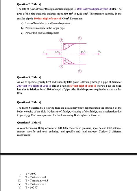 Solved Question Mark The Rate Of Flow Of Water Through Chegg