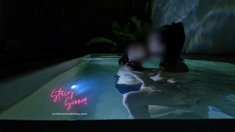 Almost Caught Real Lesbian Couple Pool Sex Teaser