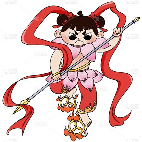 卡通手绘哪吒西游记元素贴纸