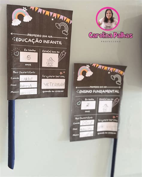 Atividades Volta às Aulasplaquinha Primeiro Dia De Aula Professora