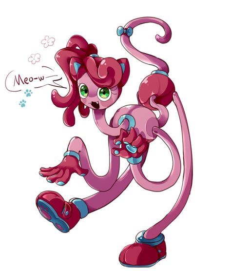 Rule 34 Cat Catgirl Green Eyes Mommy Long Legs Pink Body Pink Hair
