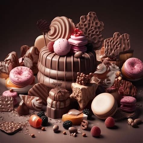 Premium Ai Image Compositions Of Desserts Selection Miniature Cakes