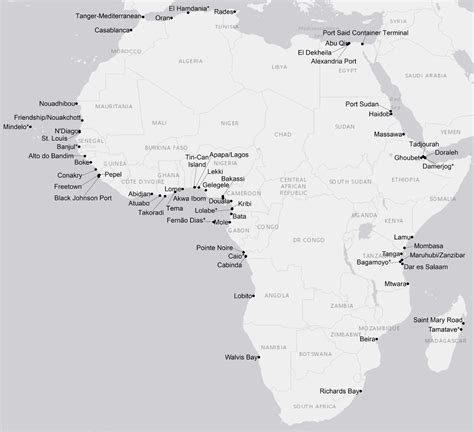 Ports In Africa Map