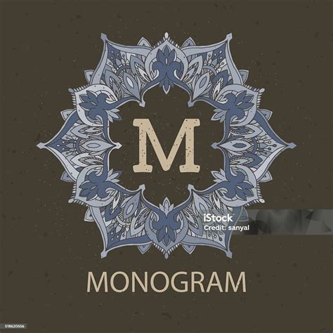 Vintage Monogram Frame Template Stock Illustration Download Image Now