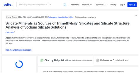 Silicate Minerals As Sources Of Trimethylsilyl Silicates And Silicate Structure Analysis Of
