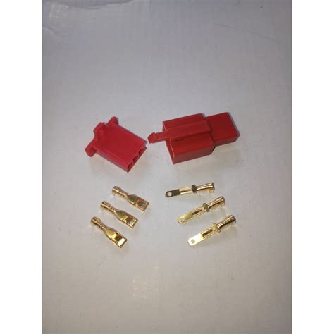 Jual Soket Kabel 3 Pin Skun Kecil Merah Socket Kabel 3 Pin Skun Kecil