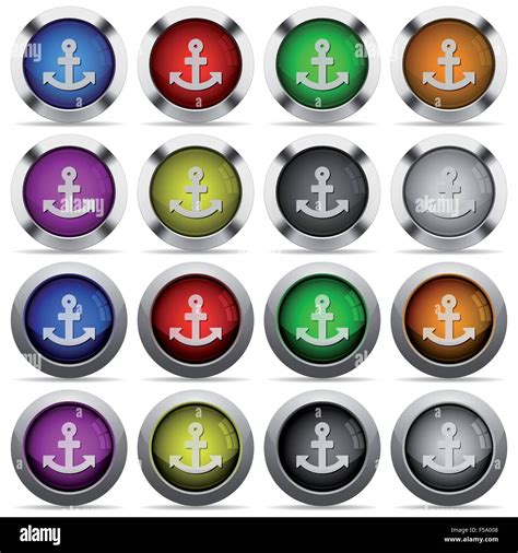 Set Of Anchor Glossy Web Buttons Arranged Layer Structure Stock Vector Image And Art Alamy