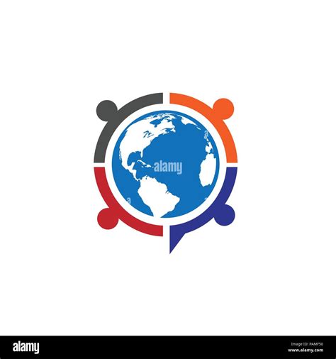 Creative People Unity Colorful People Around Earth Globe People