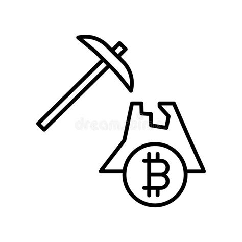 Mining Icon Vector Isolated On White Background Mining Sign Thin Line Design Elements In